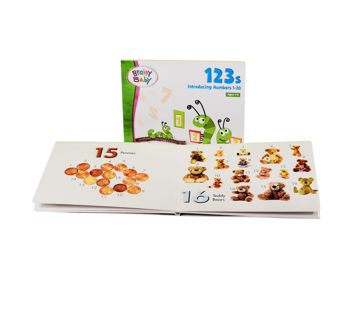 Brainy Baby 123s Introducing Numbers 1-20 Board Book, Flashcards & DVD ...